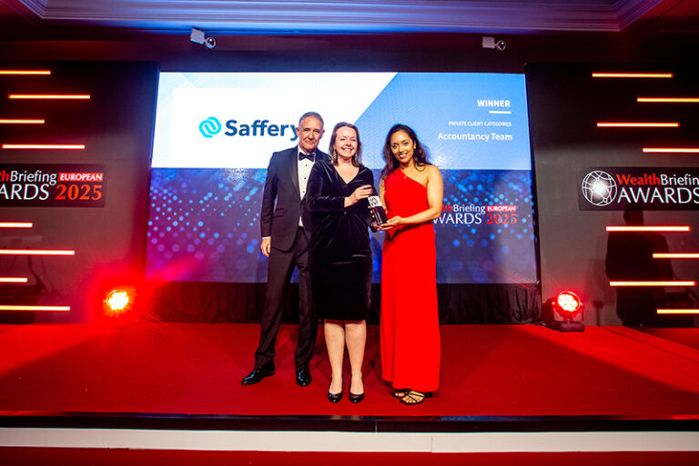 Saffery Private Wealth team win at the 2025 WealthBriefing Awards - Saffery